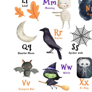 Halloween Alphabet and Numbers, Homeschool Halloween Prints, Printable ...