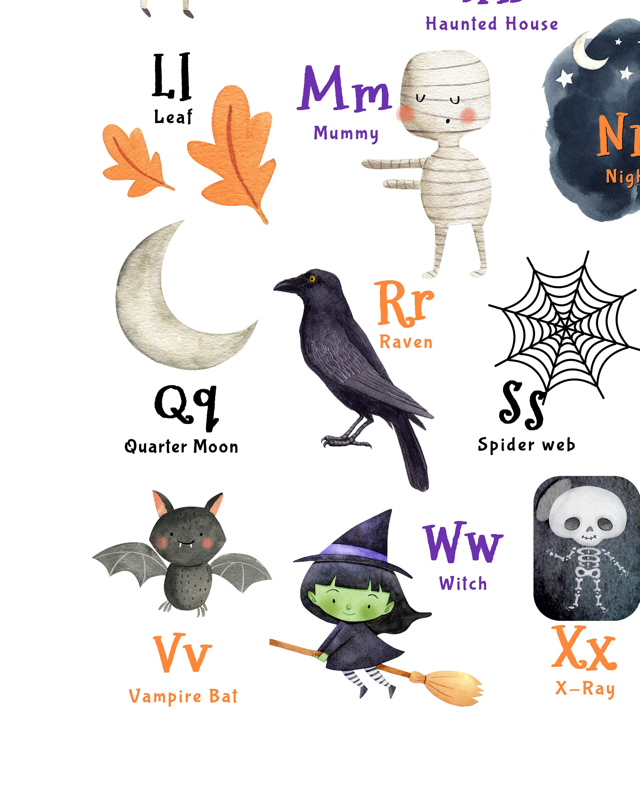 Halloween Alphabet and Numbers Homeschool Halloween Prints - Etsy