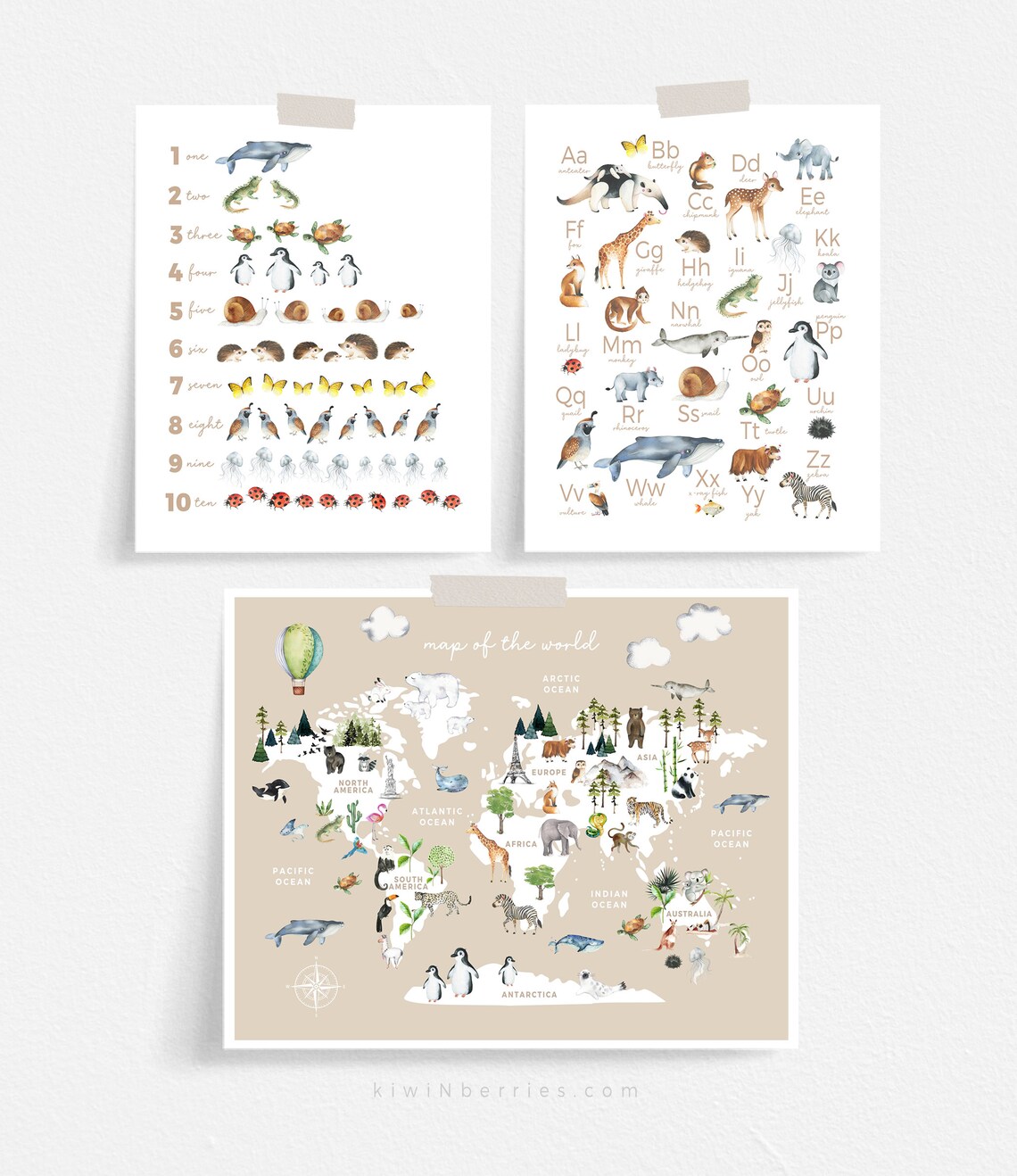 Alphabet and Numbers Prints PRINTABLE Wall Art ABC Poster - Etsy