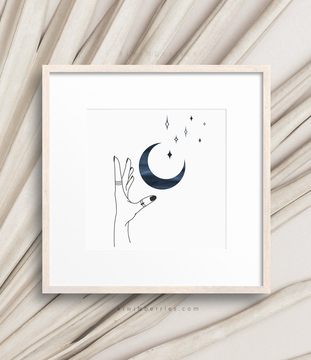 Abstract Moon Art, Hands Holding Moon Print, Celestial Art Prints, Hand ...