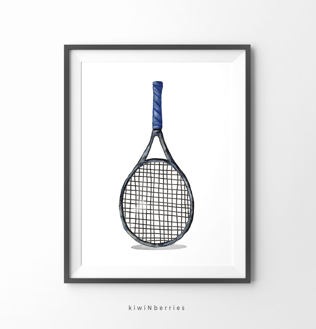 Tennis Racket Printable, Tennis Wall Art, Sport Prints, Printable ...