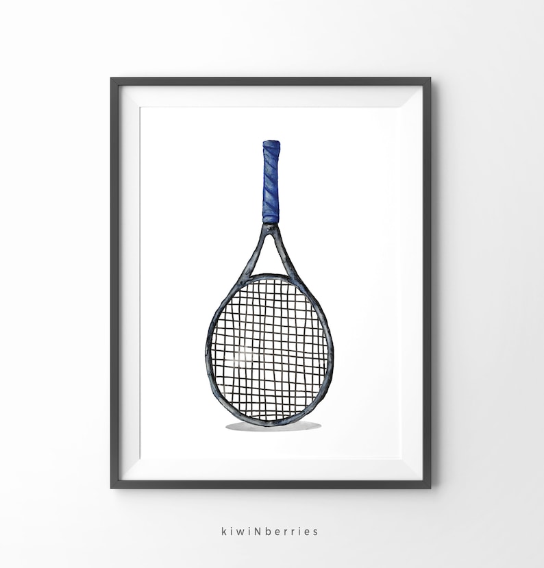 Tennis Racket Printable Tennis Wall Art Sport Prints | Etsy