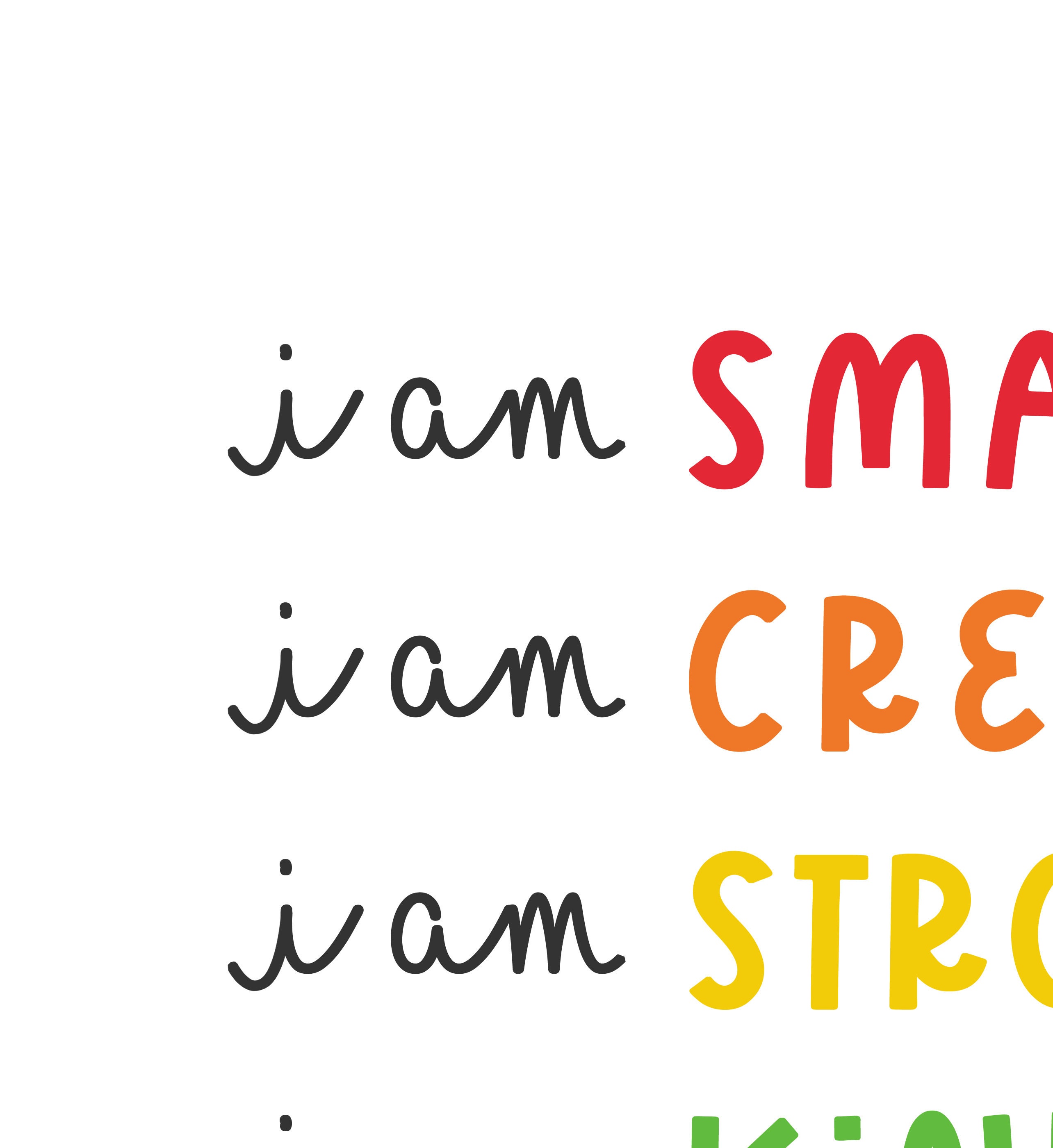 Affirmations Print Kids Affirmations Print I Am Smart Loved | Etsy