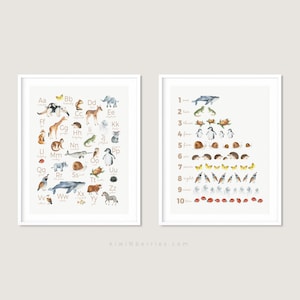 Alphabet and Numbers Prints, PRINTABLE Wall Art, ABC Poster ...