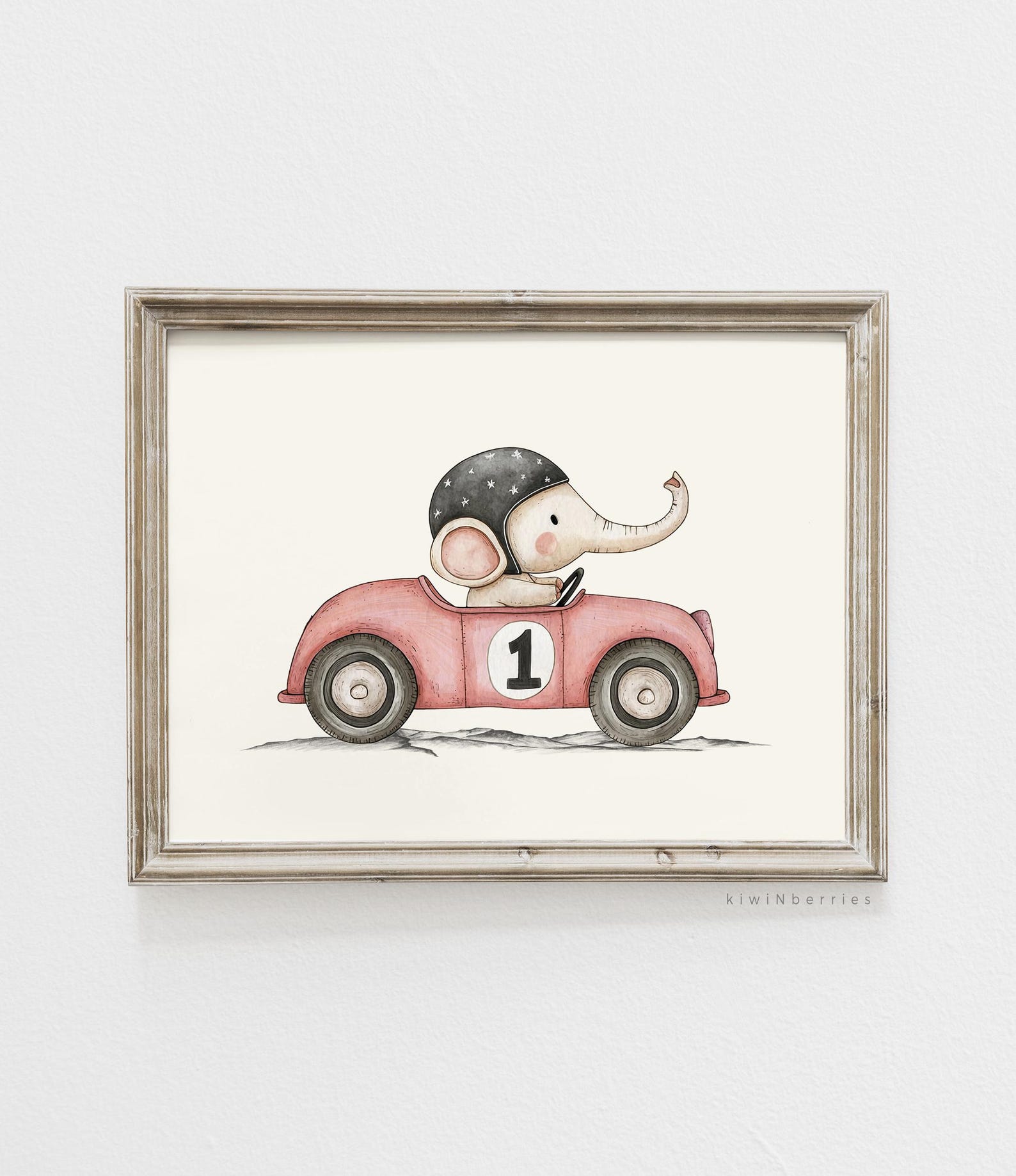 Race Car Nursery Prints: Animal Racers, Kids Wall Art (set of 6 ...