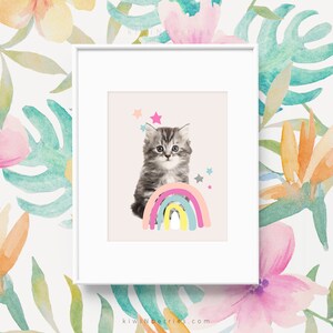 Quirky Cat Print, Sweet Kitten, Fun Printable Art for Girls, Quirky Art ...