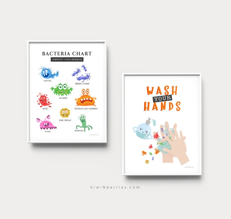Bacteria Awareness for Kids Print Fun Educational Prints - Etsy