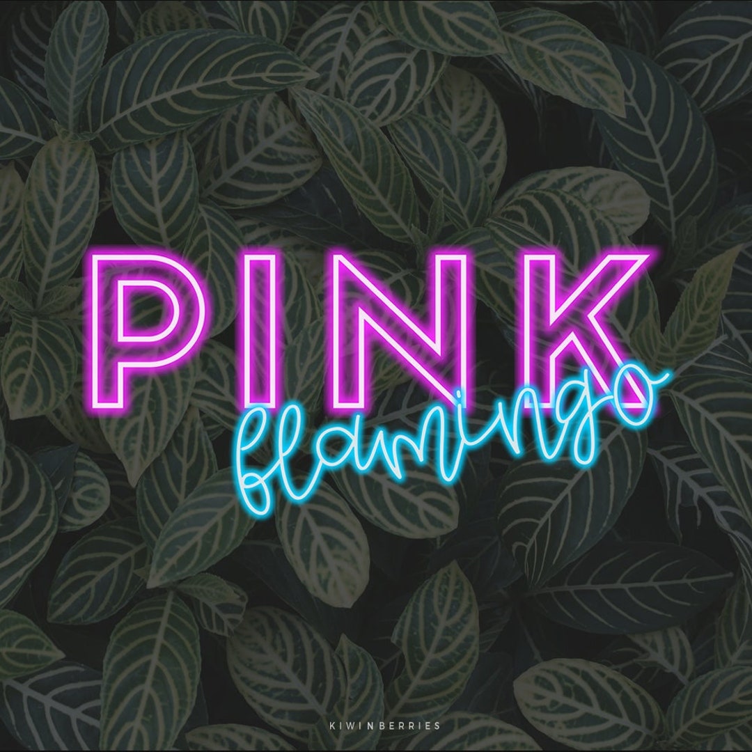 Neon Logo Design, Pre Made Neon Pink Logo, Calligraphy Lettering, Neon ...