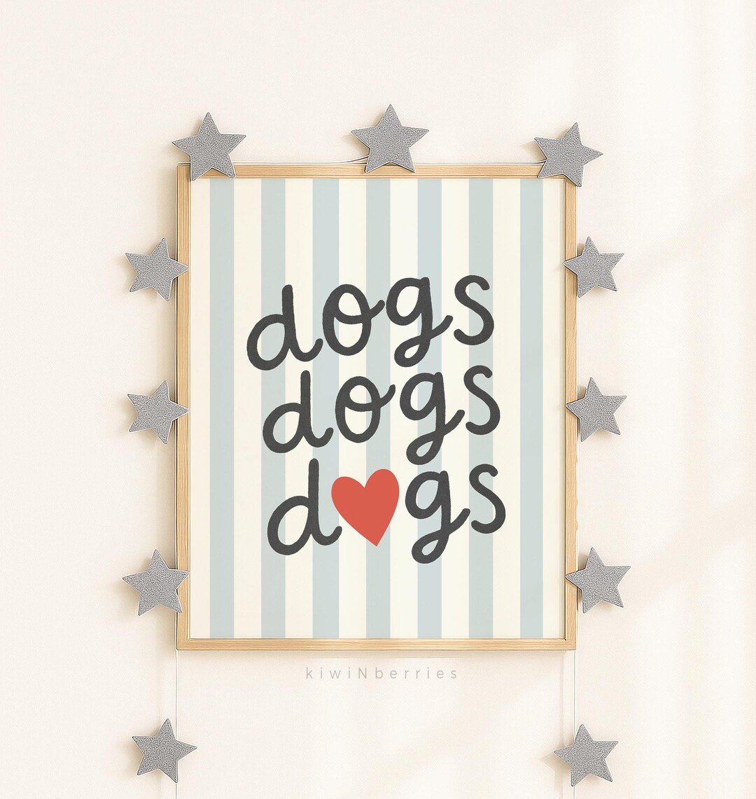 Dogs Dogs Dogs Print, Text Poster Print, Dog Lover Gift, Boys Room ...
