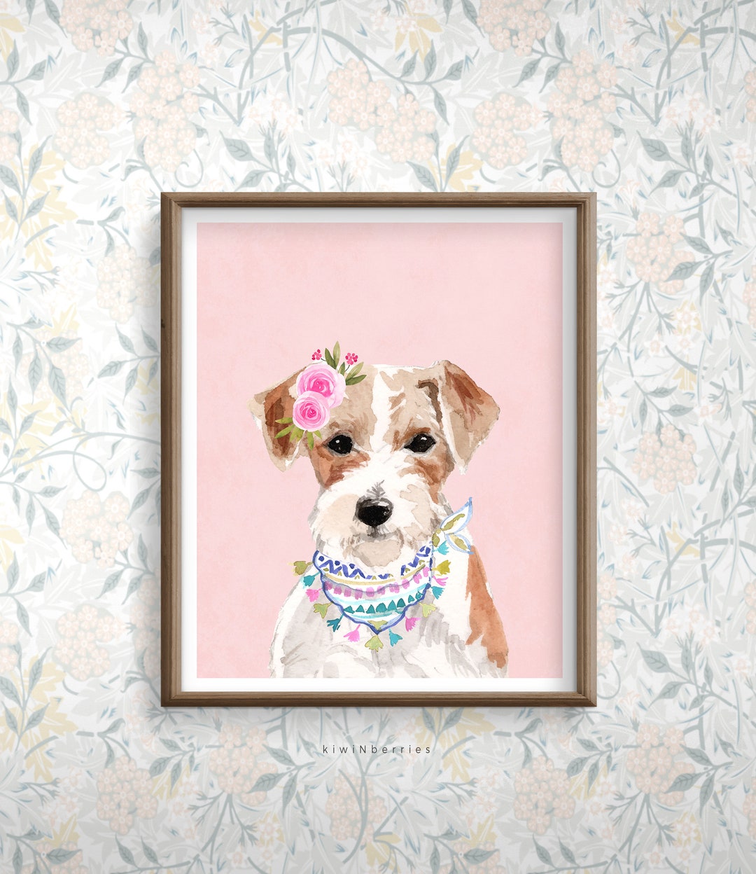 Jack Russell Printable Art, Pink Dog Print, Fun Posters for Kids, Puppy ...