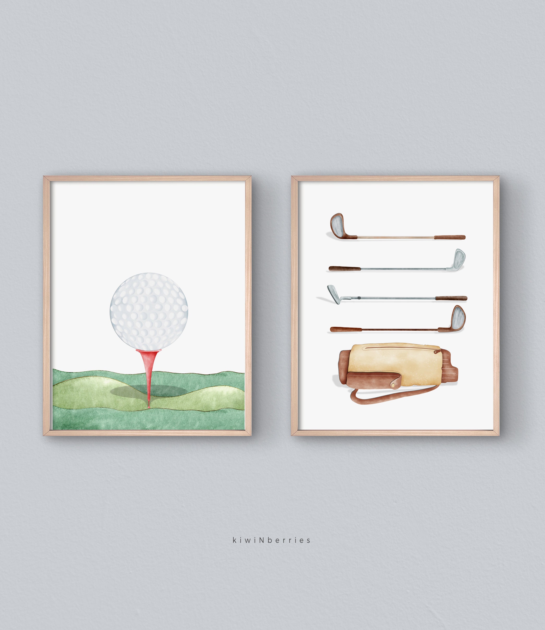 Golf Printable Art Set of 4 Gold Prints Nursery Print Set - Etsy