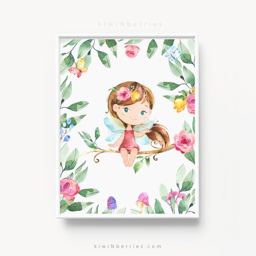 Fairy Print Printable Art for Girls Fairy Prints Fairy Wall - Etsy