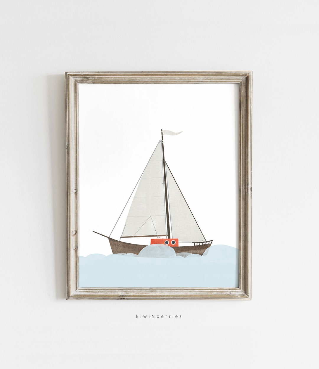 Sail Boat Print, Coastal Decor, Kids Room, Beach House, Printable ...