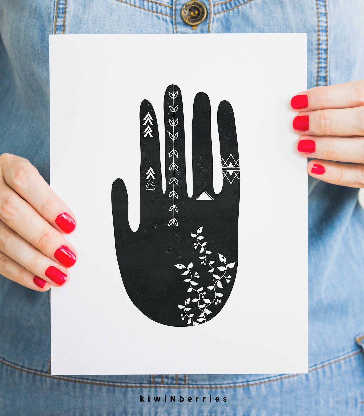 Bohemian Hand Print Bohemian Decor Teen Girl Room Decor | Etsy