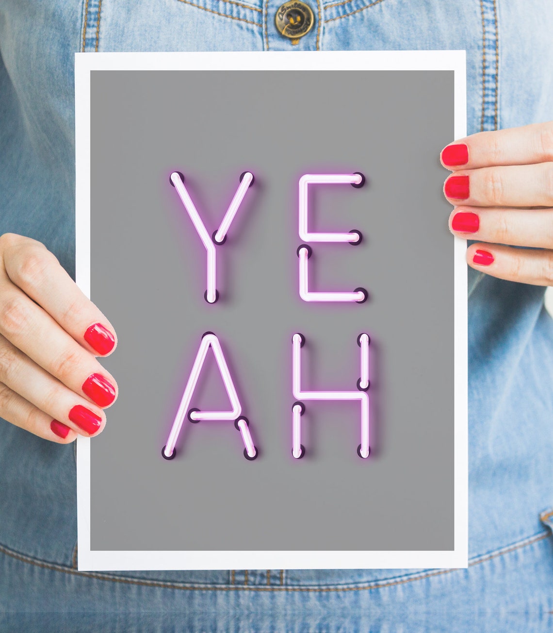 Neon Sign Print Neon Printable Yeah Sign Yeah Poster Urban - Etsy