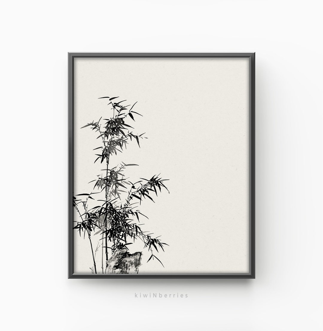 Bamboo Print, Ink Drawing, Nature Natural, Plants Botanical, Printable ...