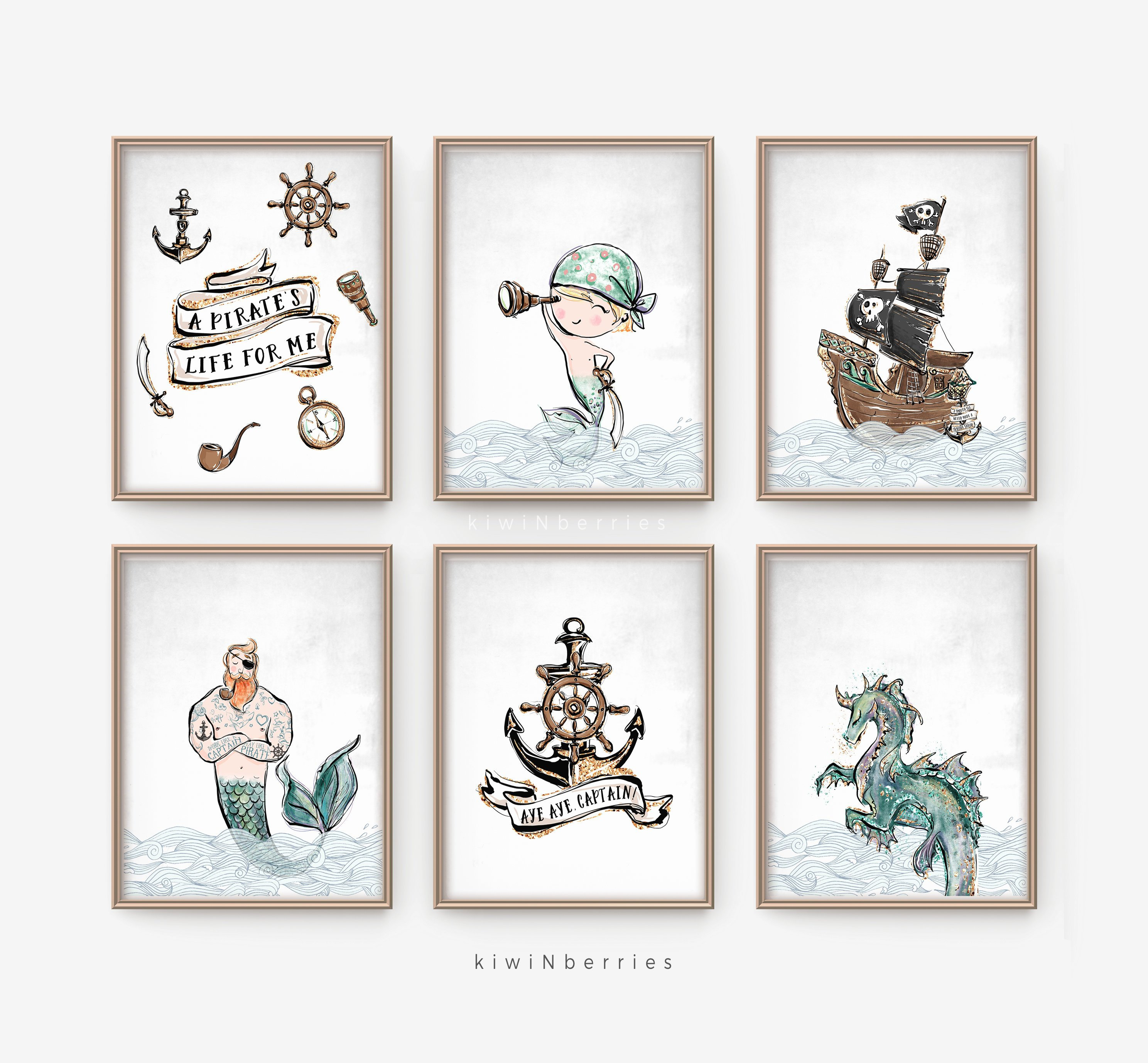 Pirate Ship Print Pirate Printable Art Kids Room Wall Art | Etsy