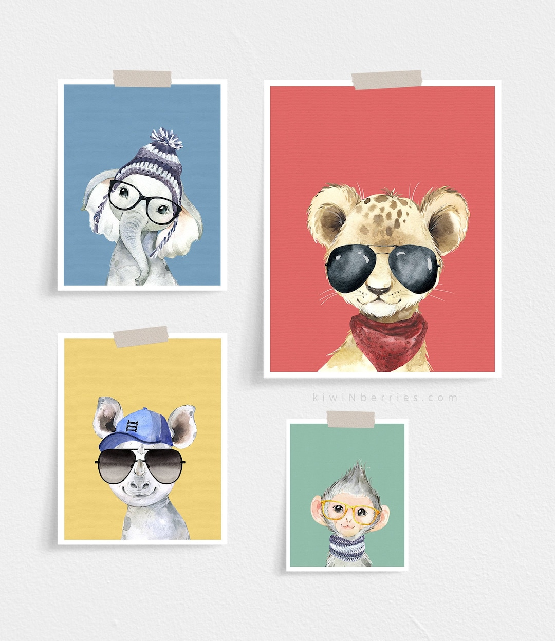 Cool Animal Prints Set, Kids Room Decor (digital Download) - Etsy