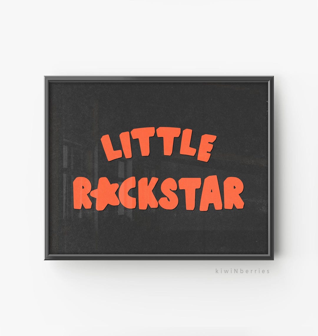 Little Rockstar Print, Printable Wall Art, Black and Orange, Rocker ...