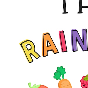 Eat the Rainbow Print, Classroom Printable, Fun Posters for Kids ...