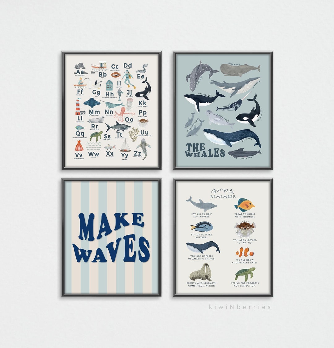 Sea Animal Alphabet Poster: Ocean ABC Print for Kids (digital Download ...