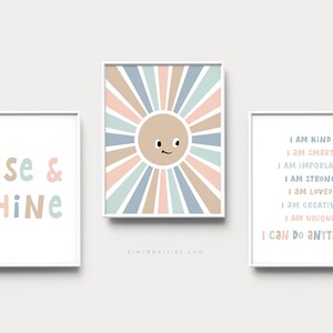 Daily Affirmations for Kids, Kids Room Print, Rise and Shine Poster ...