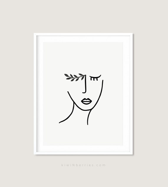 Printable Face Art Woman Face Drawing Abstract Face Print - Etsy