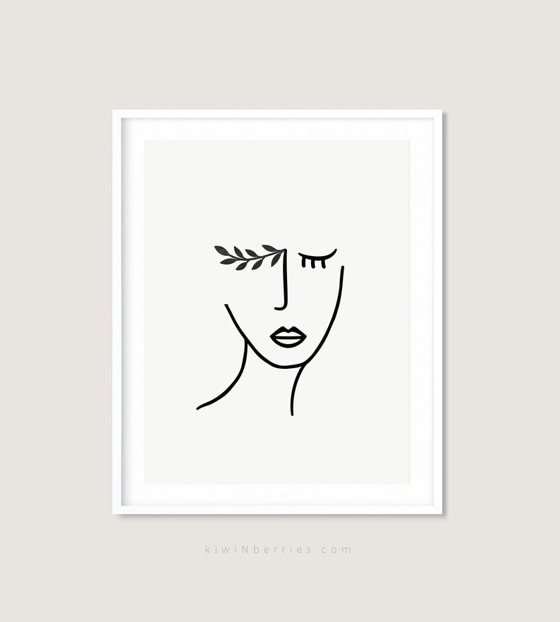 Printable Face Art Woman Face Drawing Abstract Face Print - Etsy