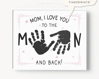 Mothers Day Gift Printable Crafts, I Love You to the Moon, Custom ...
