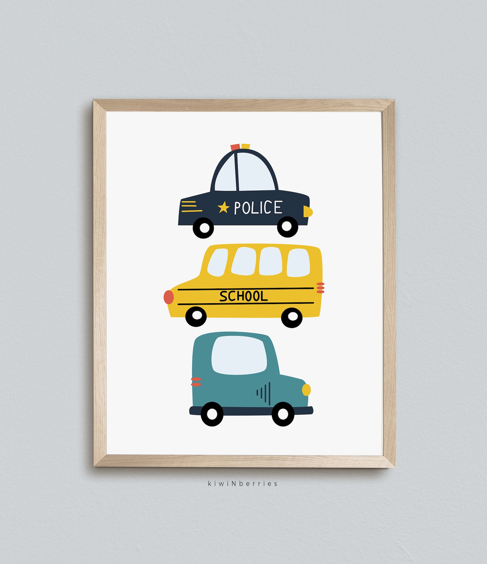 Transportation Wall Art, Car Nursery Decor, Boy Room Car Decor, Set of ...