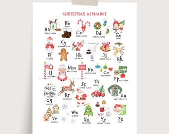 Christmas Abc Print - Etsy