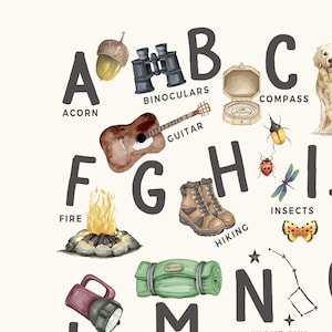 Camp Alphabet Print, the A to Z Camping Poster, Outdoors Adventure ...