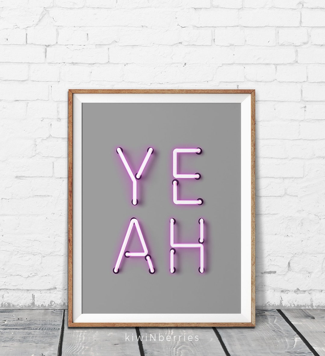 Neon Sign Print, Neon Printable, Yeah Sign, Yeah Poster, Urban Decor ...