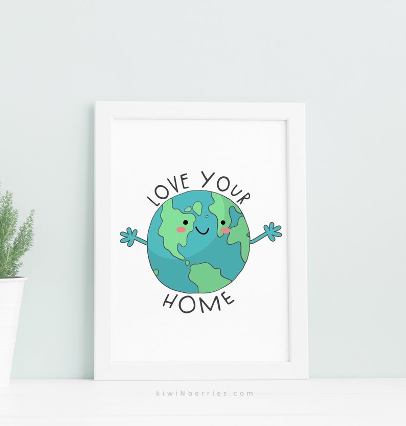 Love the Earth printable Environmental awareness for kids | Etsy