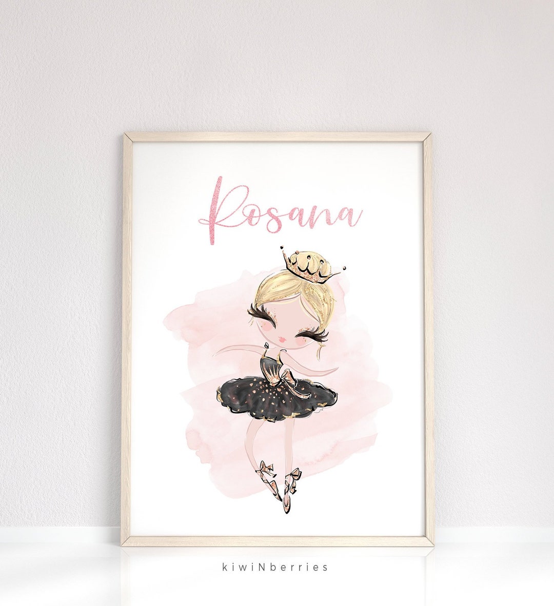 Custom Name Print, Ballerina Name Printable, Personalized Nursery Art ...