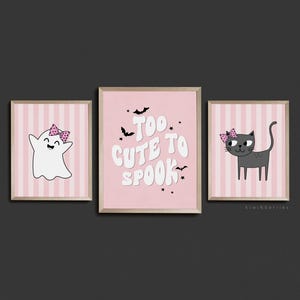 To Cute to Spook Poster, Halloween Nursery, Baby Girl Spooky Art, Pink ...