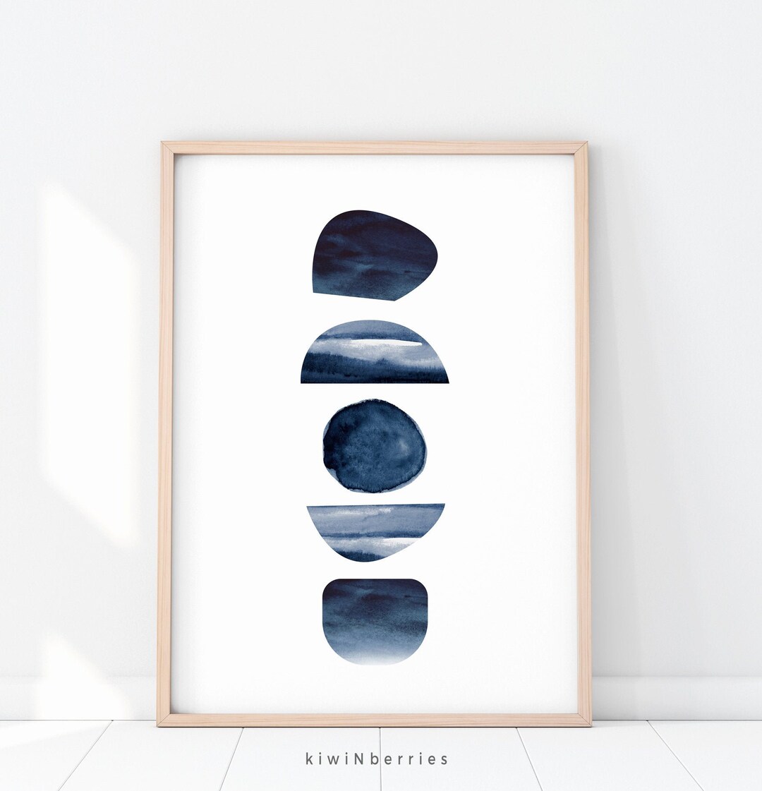 Abstract Painting, Indigo Blue Watercolor, Abstract Art Print, Abstract ...