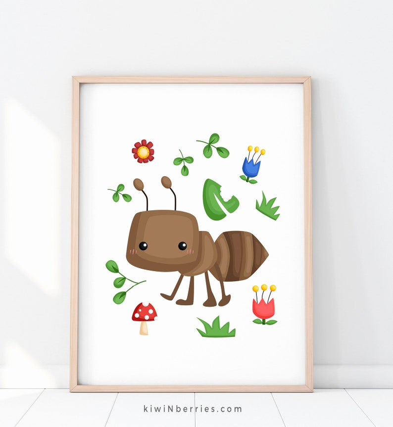 Happy Bugs Print Bug Printable Art Bugs Prints Kids Room | Etsy