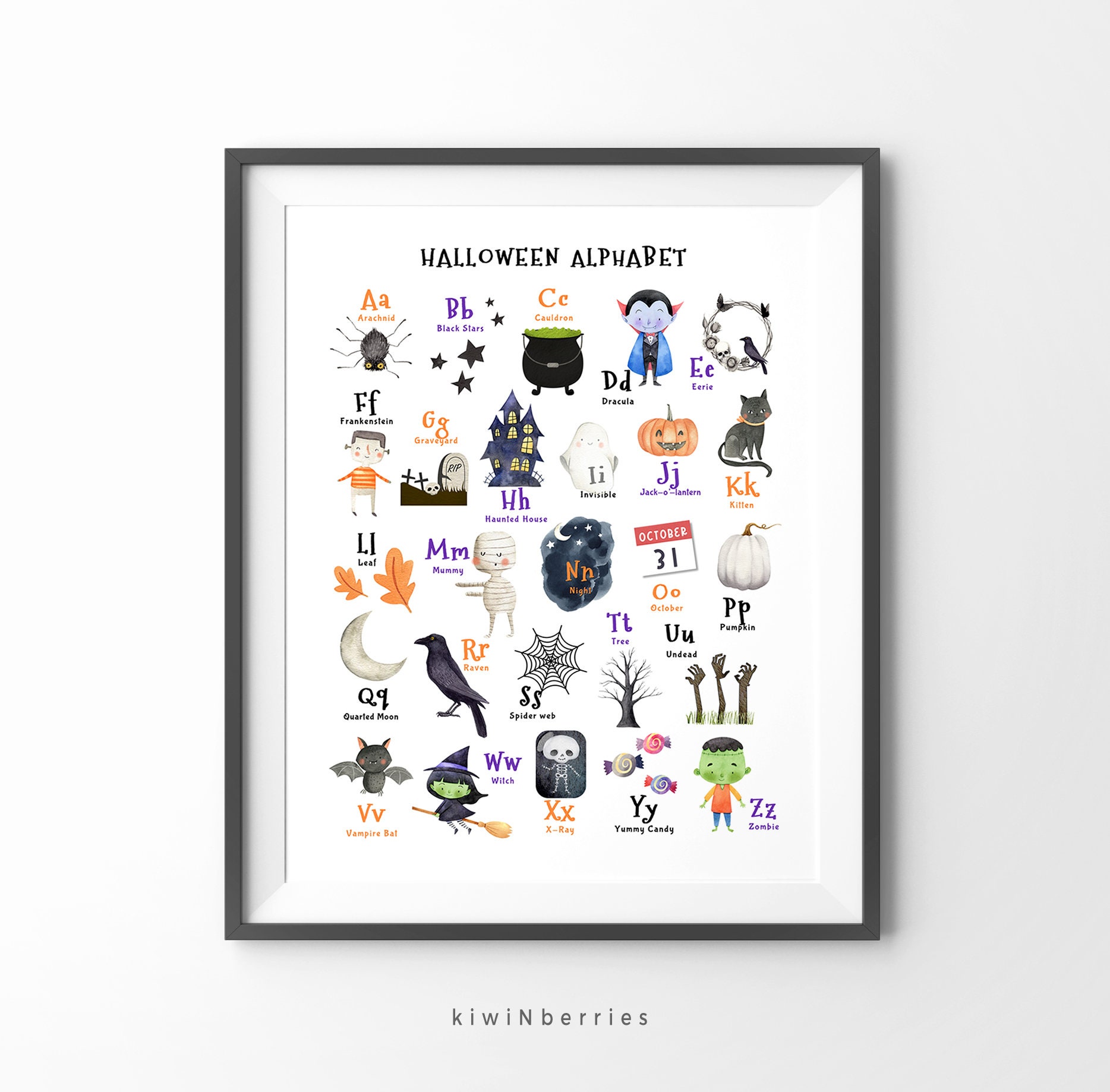 Halloween Alphabet and Numbers Homeschool Halloween Prints | Etsy
