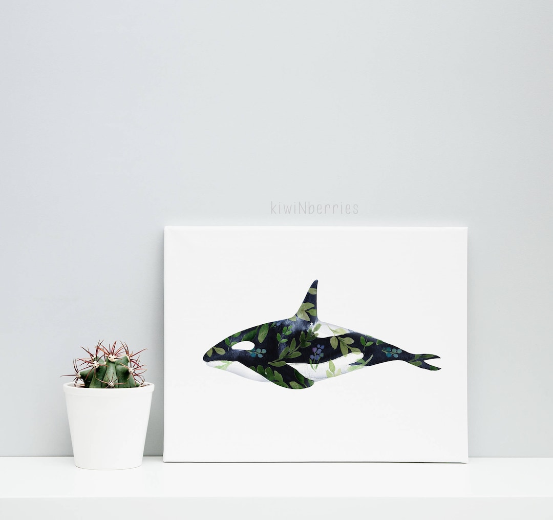 Orca Print Killer Whale Wall Art Nautical Decor Oceanic - Etsy