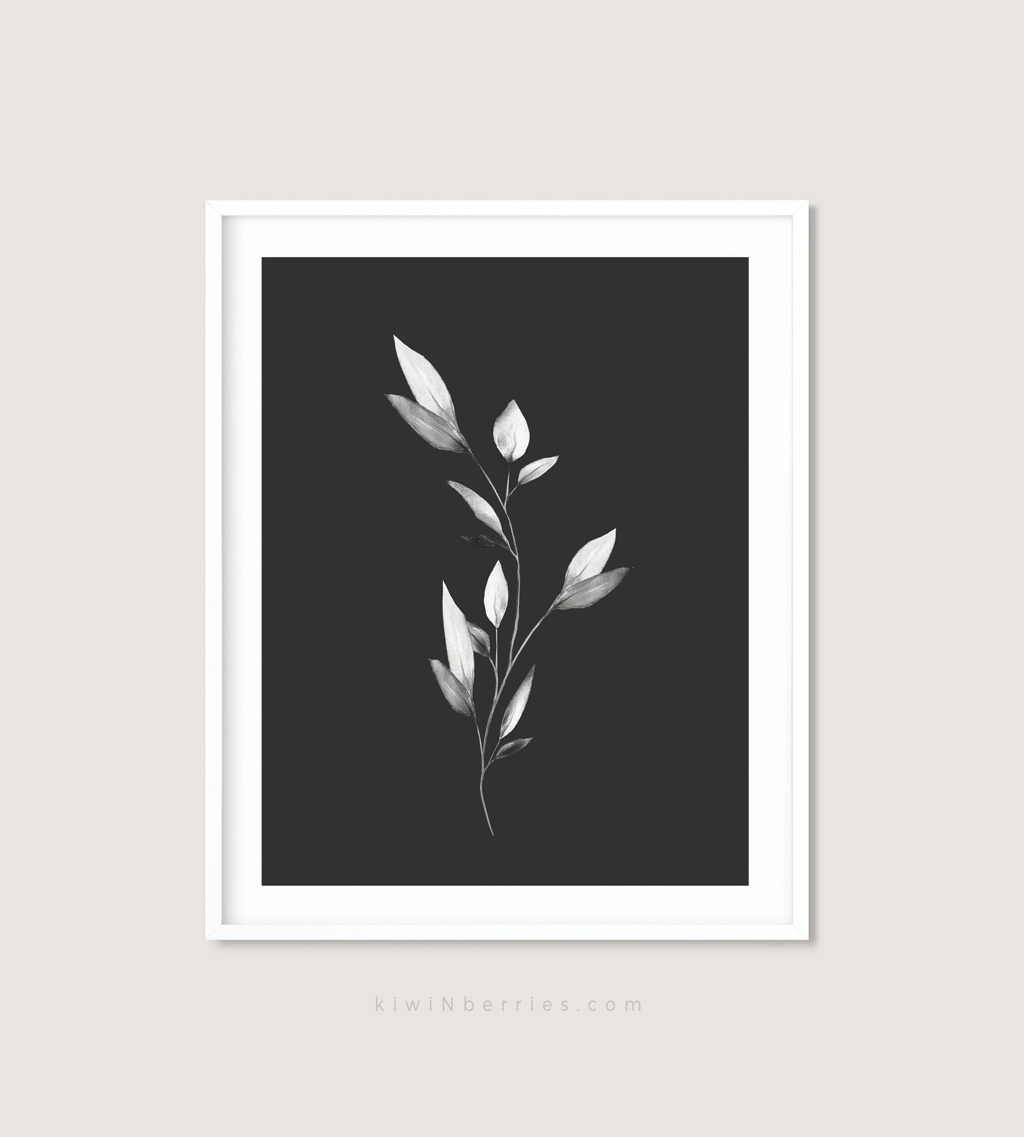 Dark Botanical Prints Printable Plant Wall Art Black - Etsy UK