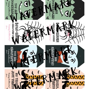 Halloween Tags for Classmates and Friends, Treat Bags Tags, Spooky Tags ...