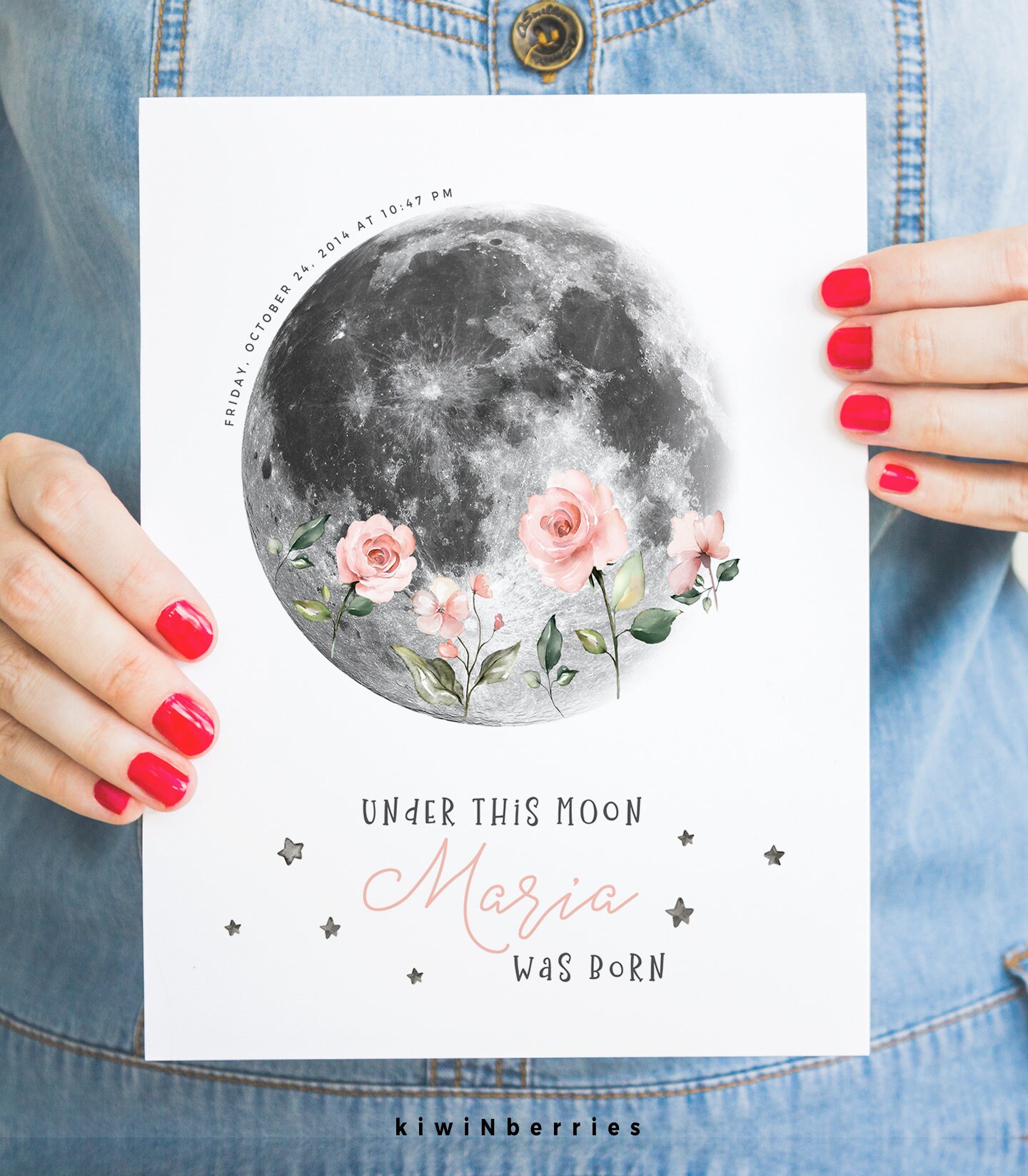 Personalized Baby Moon Baby Shower Gift Custom Moon Wall - Etsy