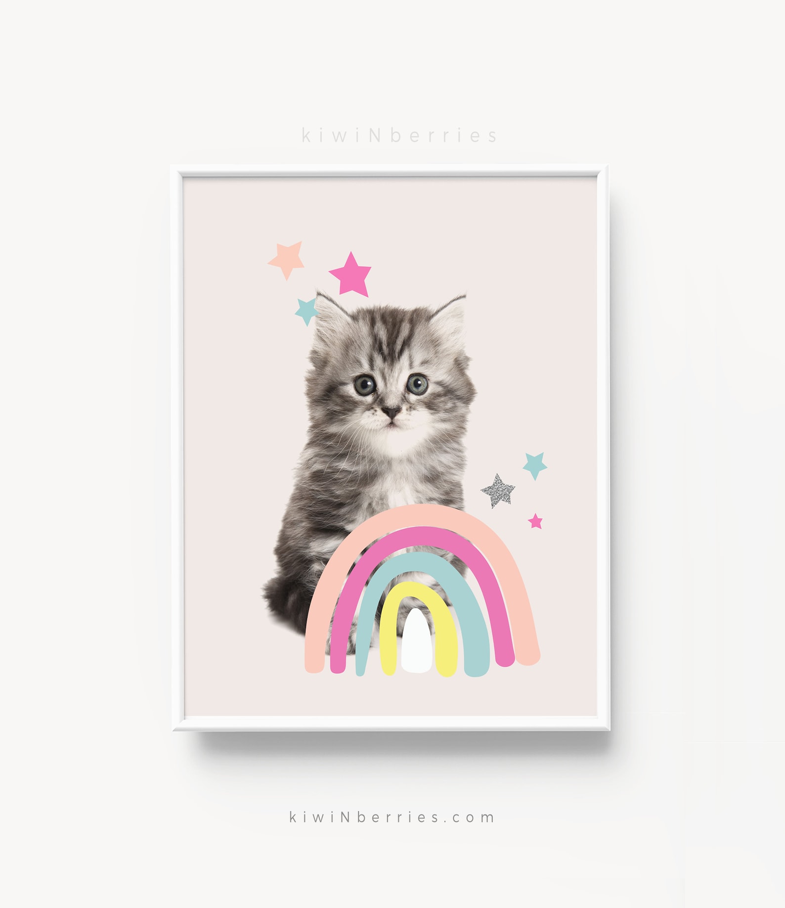 Quirky Cat Print Sweet Kitten Fun Printable Art for Girls - Etsy