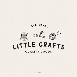 Pre Made Logo, Craft Supplies Logo, Crafts Logos, Scissors Yarn Thread ...