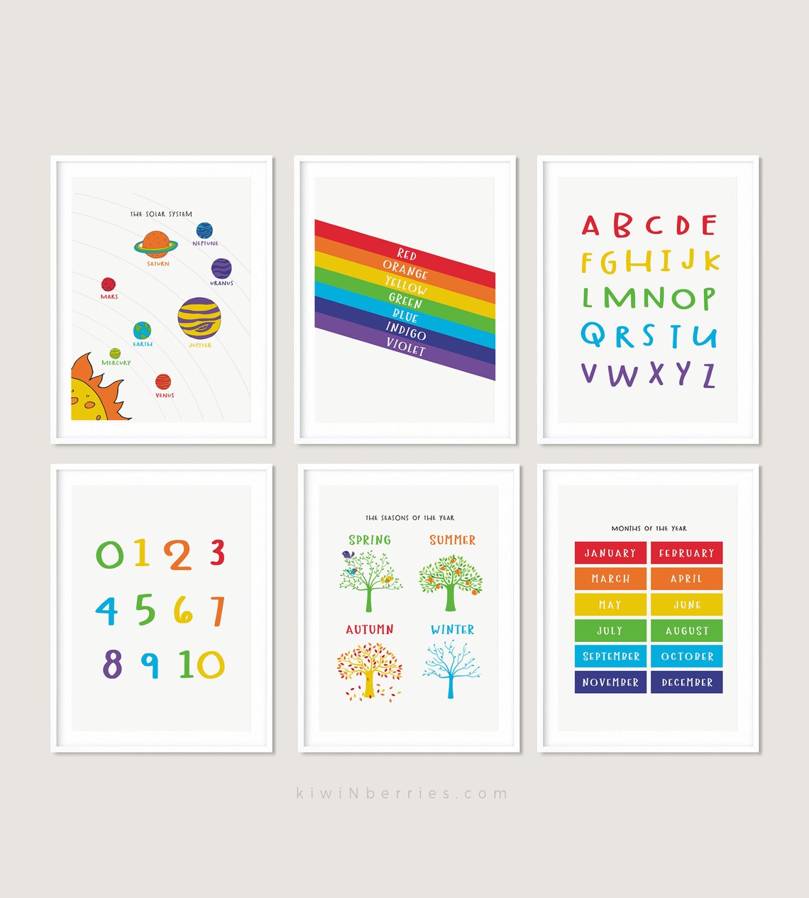 Alphabet Print Colorful Alphabet Poster Homeschool - Etsy