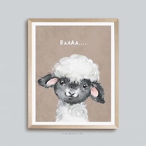 Sheep Poster Digital, Nursery Wall Art, Posters to Download, Neutral ...