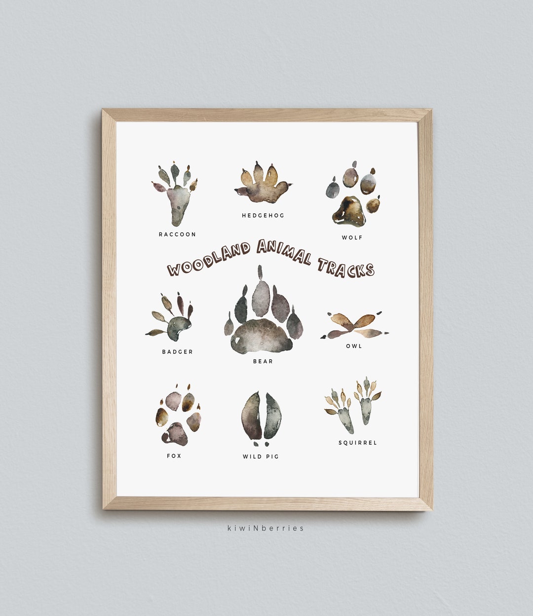 Animal Tracks Print: Woodland Field Guide (digital Download) - Etsy