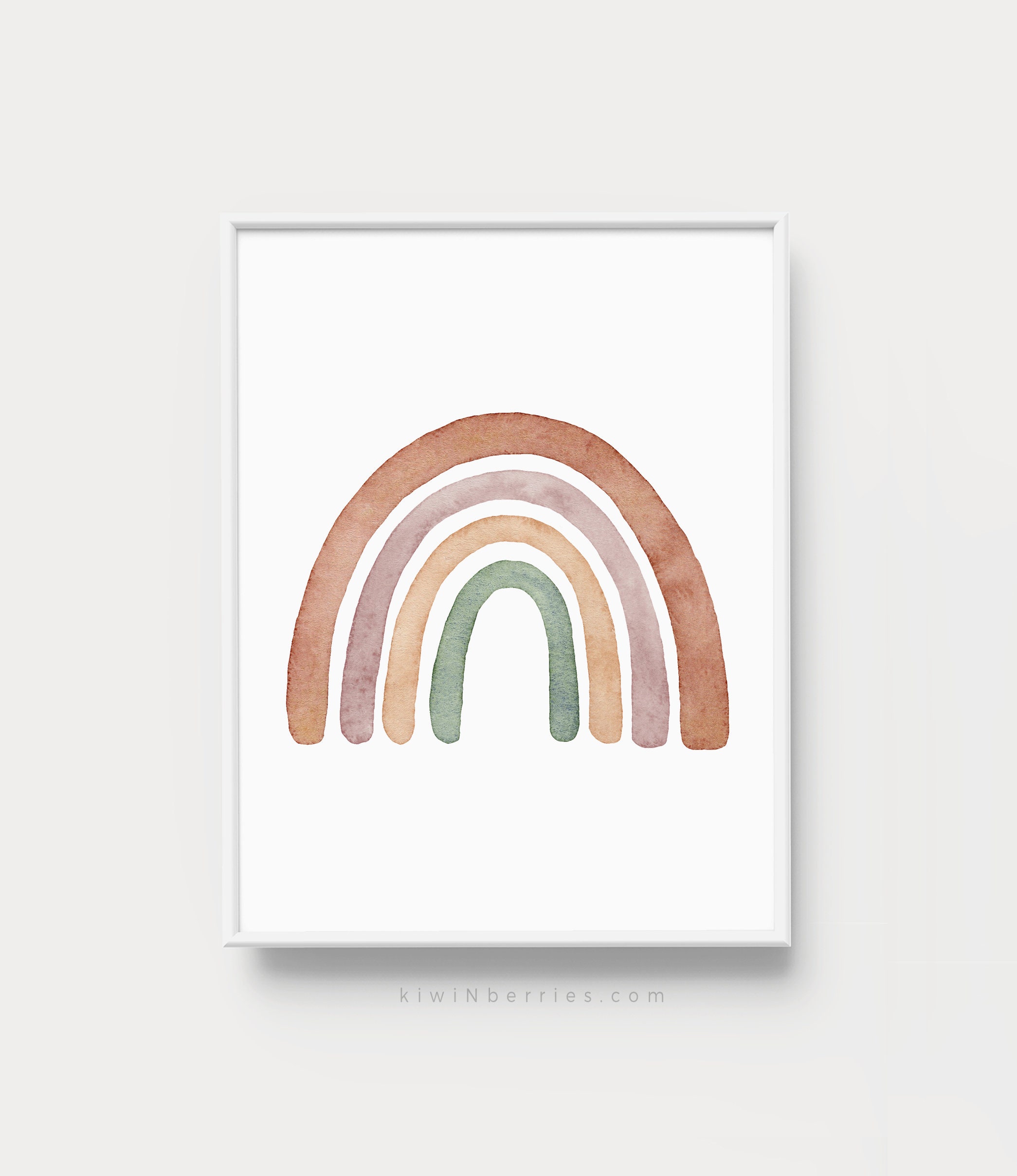 Neutral Rainbow Art Rainbow Poster Earthy Boho Rainbow | Etsy