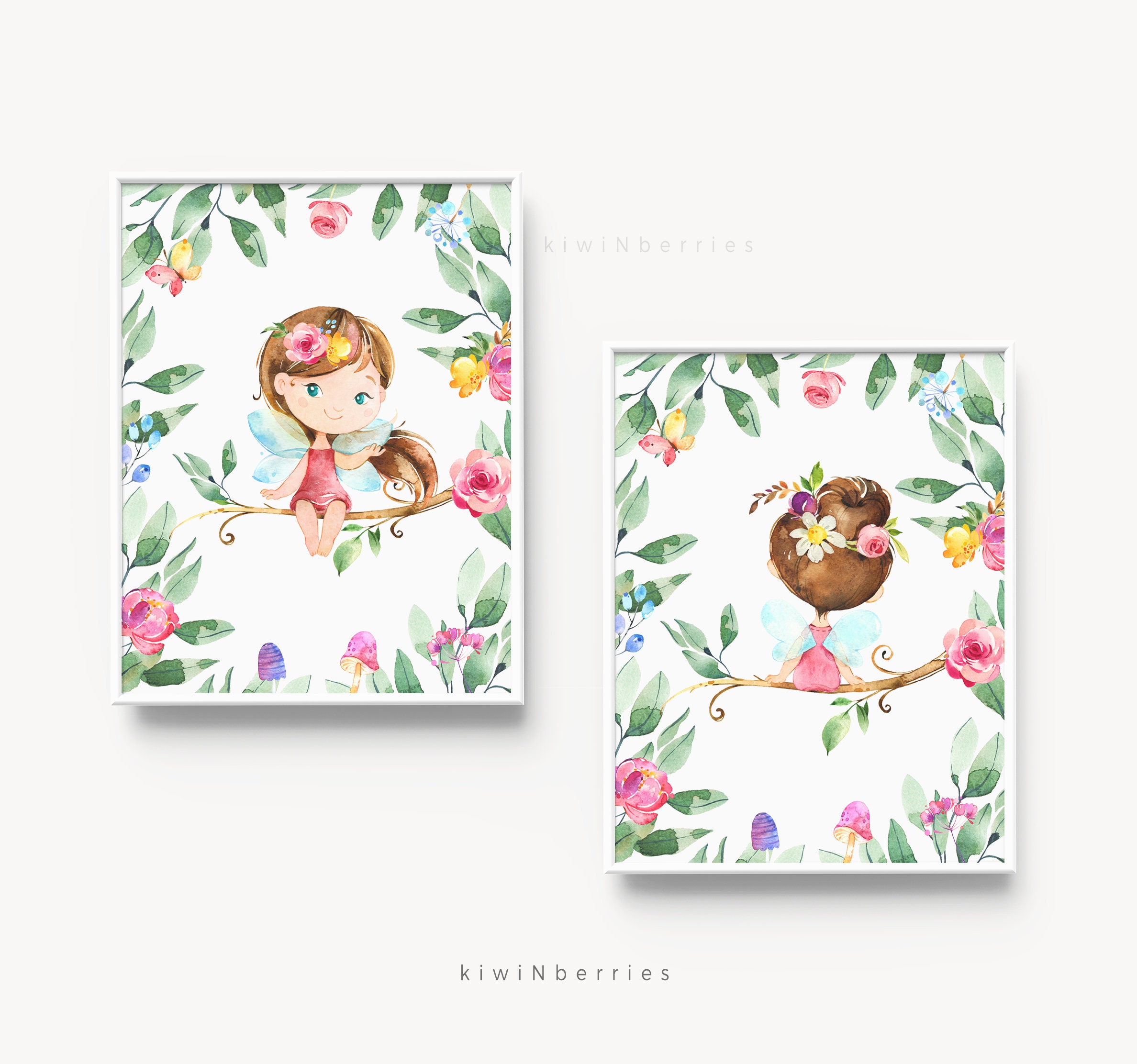 Fairy print Printable art for girls Fairy prints Fairy wall | Etsy